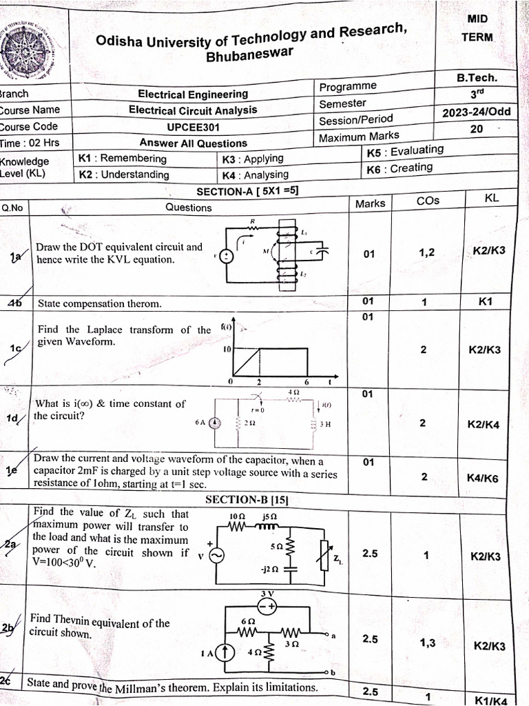 Third Semester Mid Semester Papers | PDF