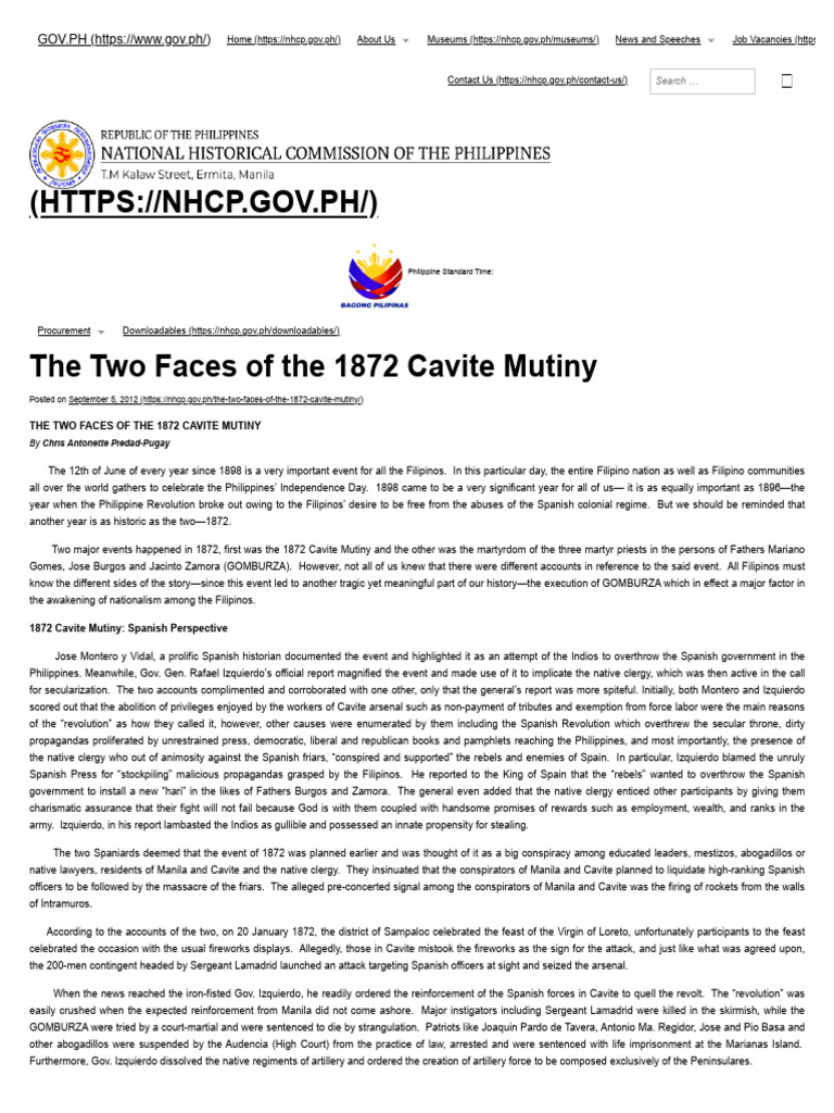 1872 Cavite Mutiny: Perspectives and Impact | PDF | Philippines | History