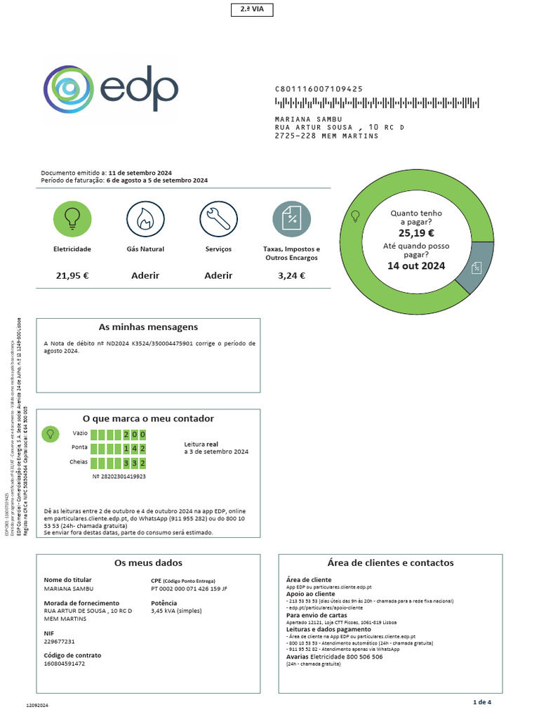 Fatura da Edp | PDF