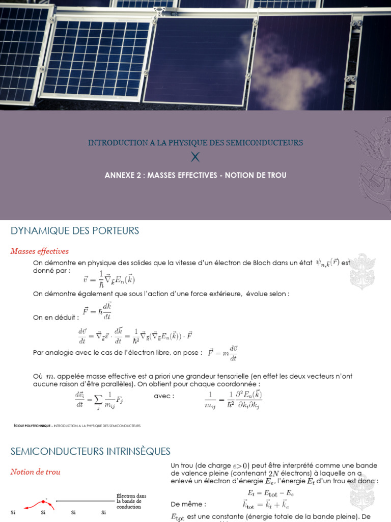 Introduction A La Physique Des Semiconducteurs: Annexe 2: Masses ...