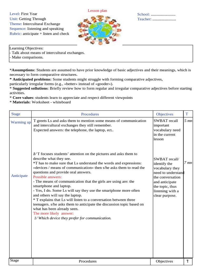 Making Comparison Lesson Plan | PDF