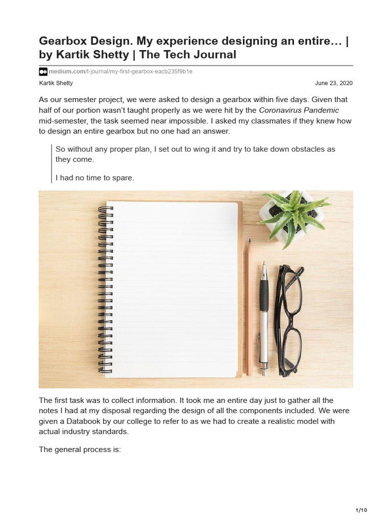 Gearbox Design My Experience Designing An Entire by Kartik Shetty The ...