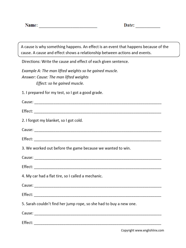 Cause-and-Effect-Sentences-Worksheet | PDF