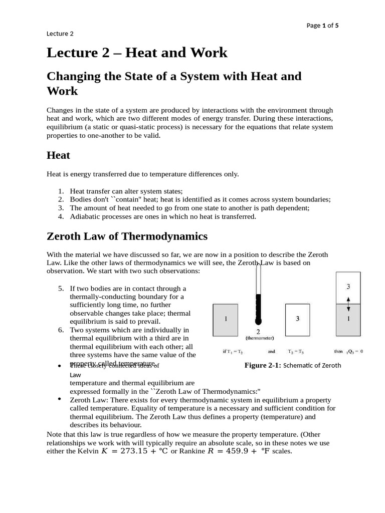 Lecture 4a - Heat and Work | PDF