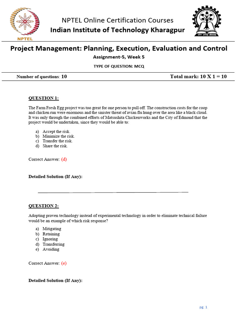Assignment 5 - Project Management | PDF