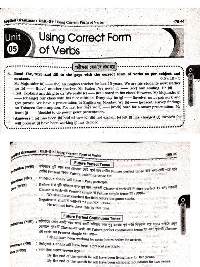 Hsc 26 Right Form of Verbs | PDF