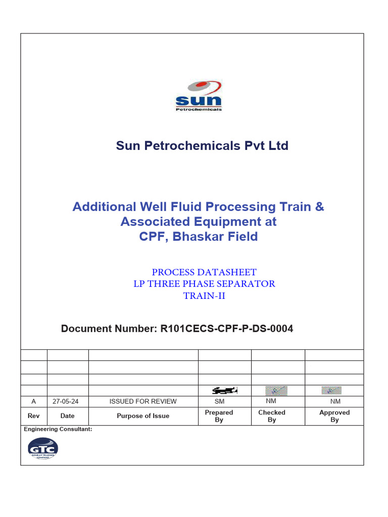 LP Three Phase Separator-V-202 Rev A | PDF