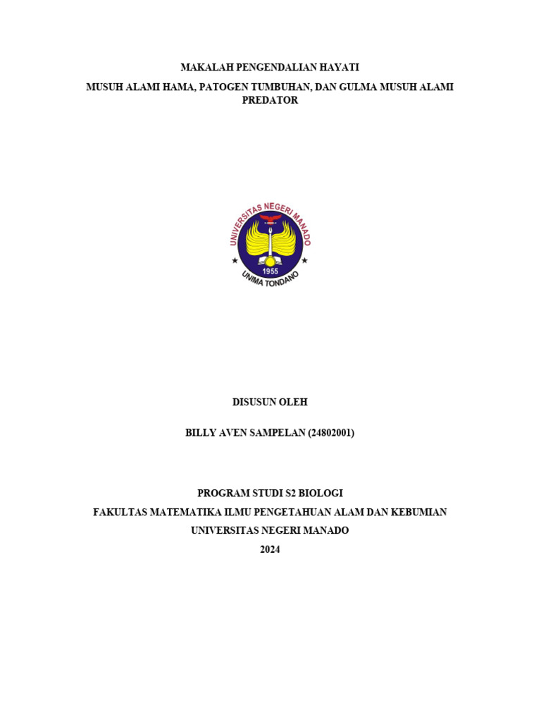 Makalah Musuh Alami Predator PDF | PDF