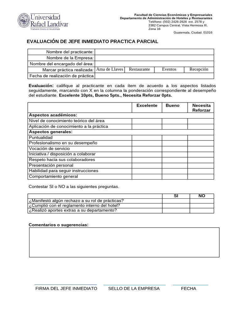 EvaluaciÃ N Jefe Inmediato | PDF