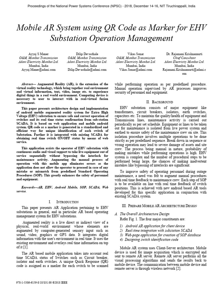 Mobile AR System Using QR Code As Marker | PDF | Augmented Reality ...