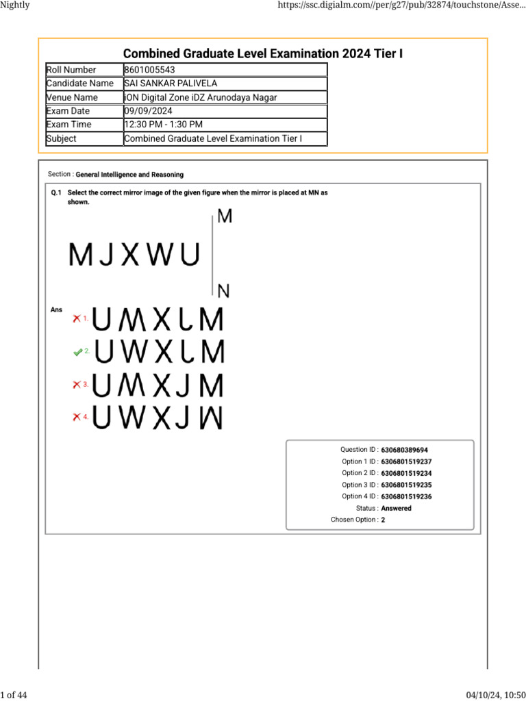 shankar anna cgl answer key | PDF