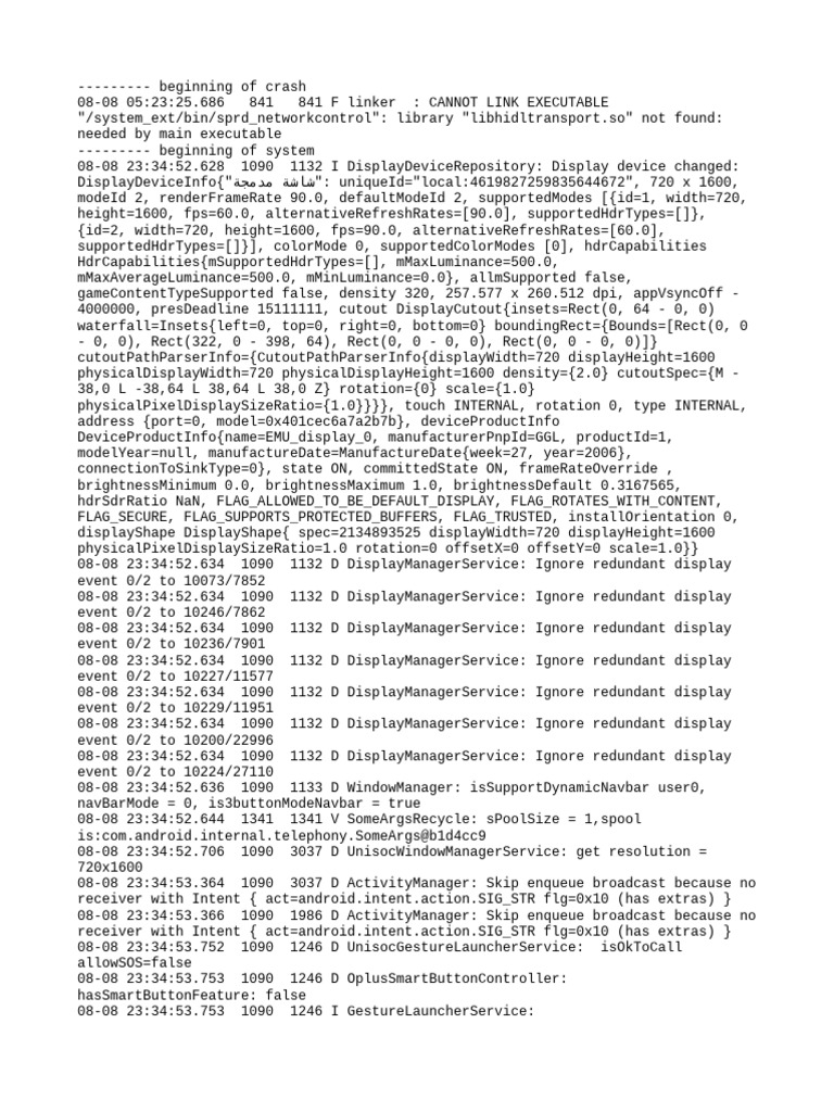 Standby Android Log 2024 0809 010011 | PDF