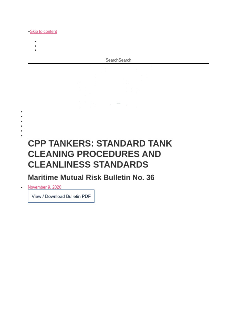 CPP Tankers Standard Tank Cleaning Procedures and Cleanliness Standards ...