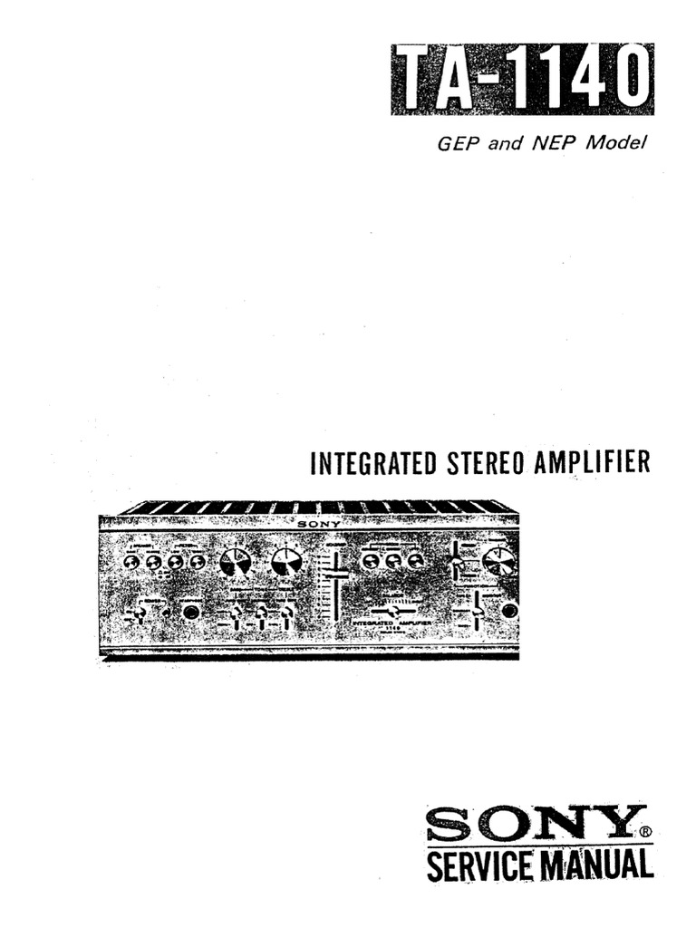 Sony Ta-1140 Integrated Stereo Amplifier | PDF