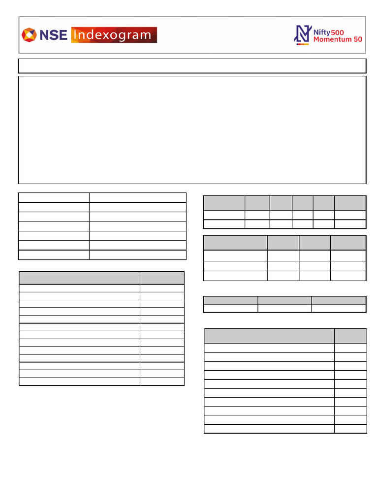Fact Sheet Nifty 500 Momentum 50 | PDF