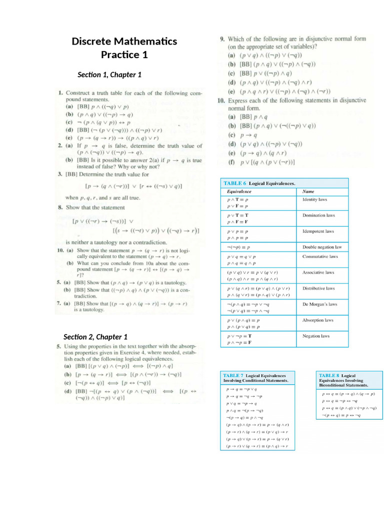 DisMath Practice1 | PDF