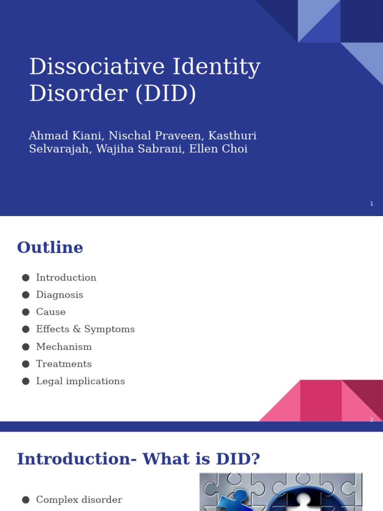 Dissociative Identity Disorder - Presentation | PDF