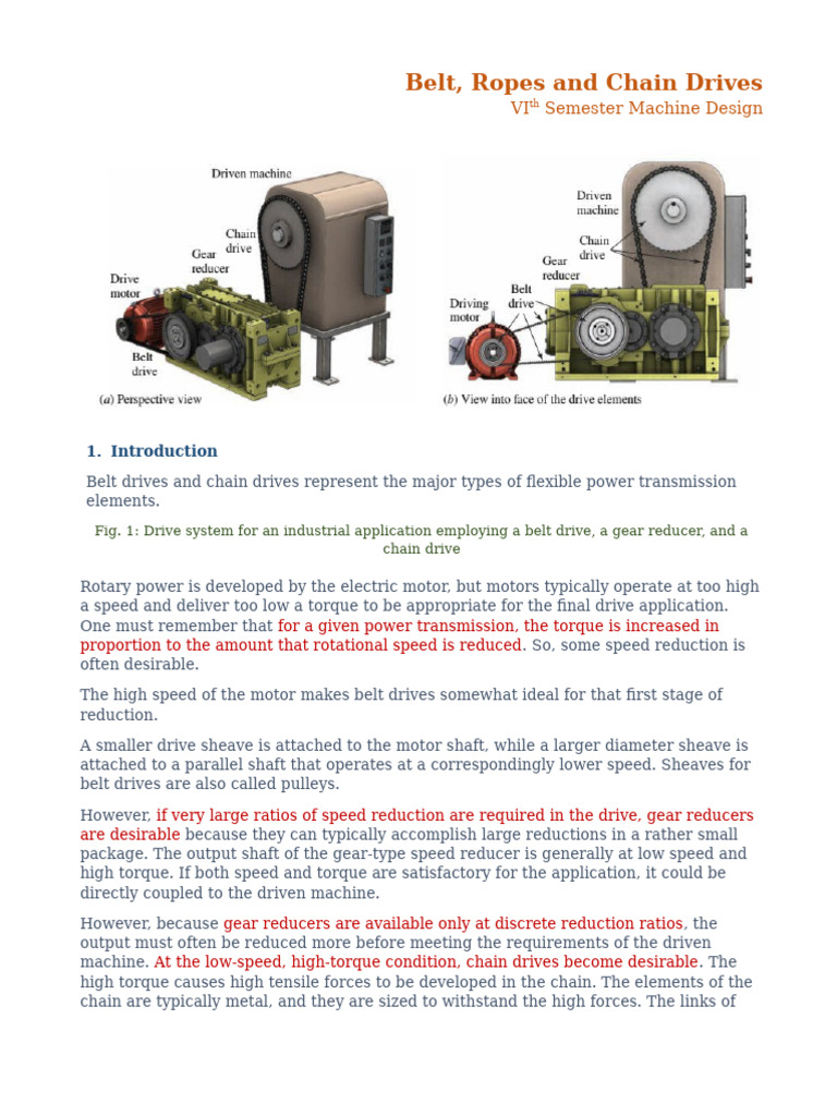 Belt, Ropes and Chain Drives | PDF
