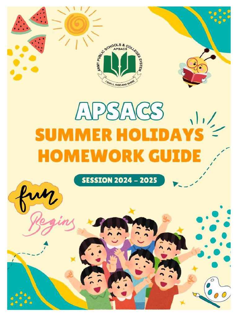 Summer Vacation Homework Class 3 2024 - 2025 | PDF