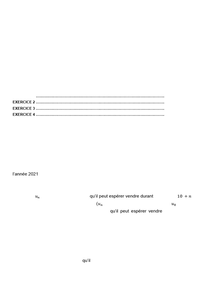 Sujet Bac Pro Maths 2022 Corrigé | PDF