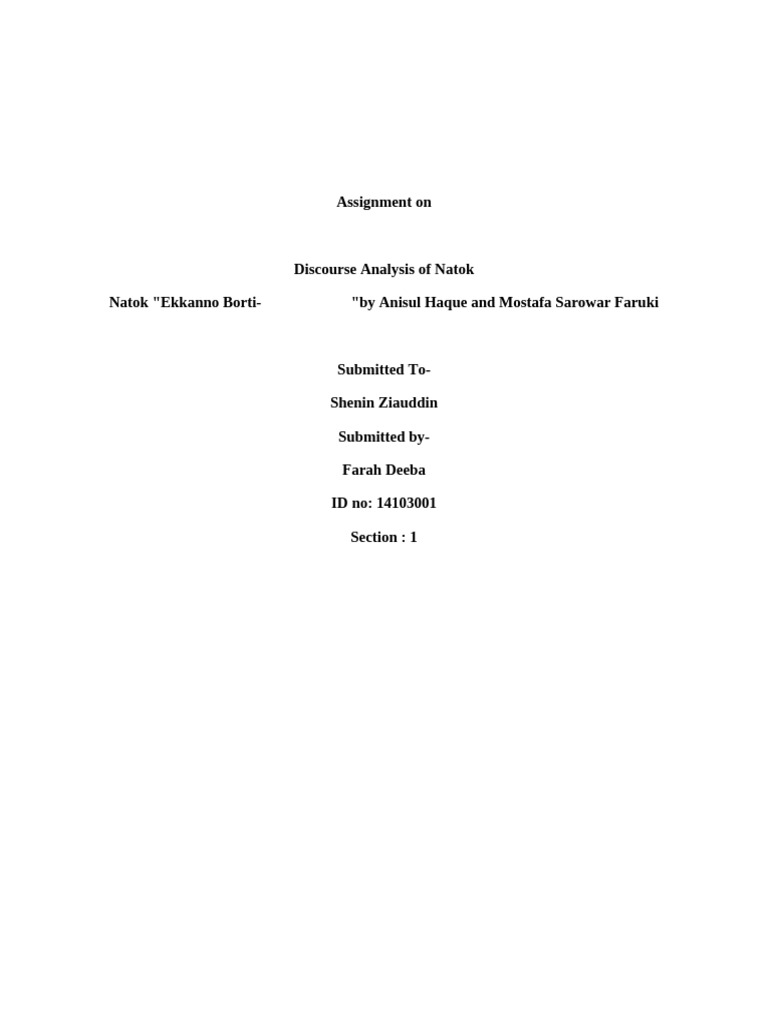 Assignment On Discourse | PDF