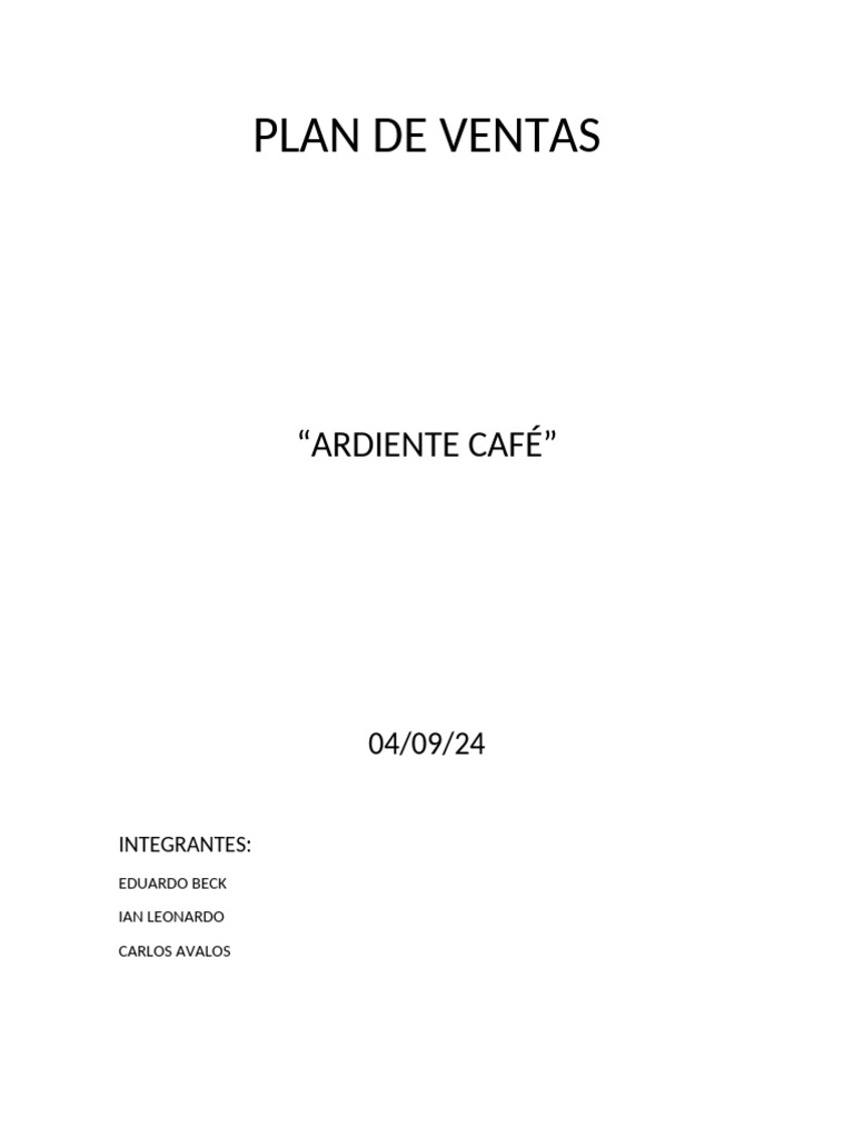 Plan De Ventas Pdf