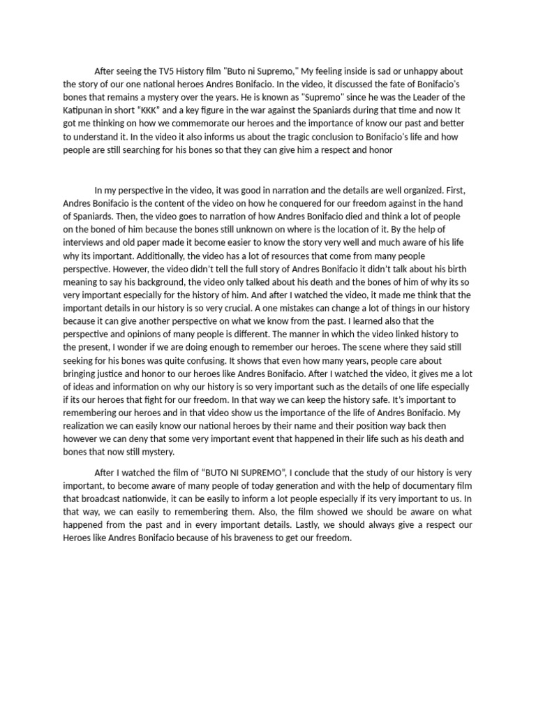 After Seeing The TV5 History Film | PDF