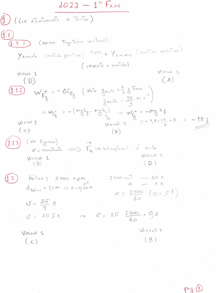 ResoluÃ Ã o Exame 2022 1.Â Fase | PDF