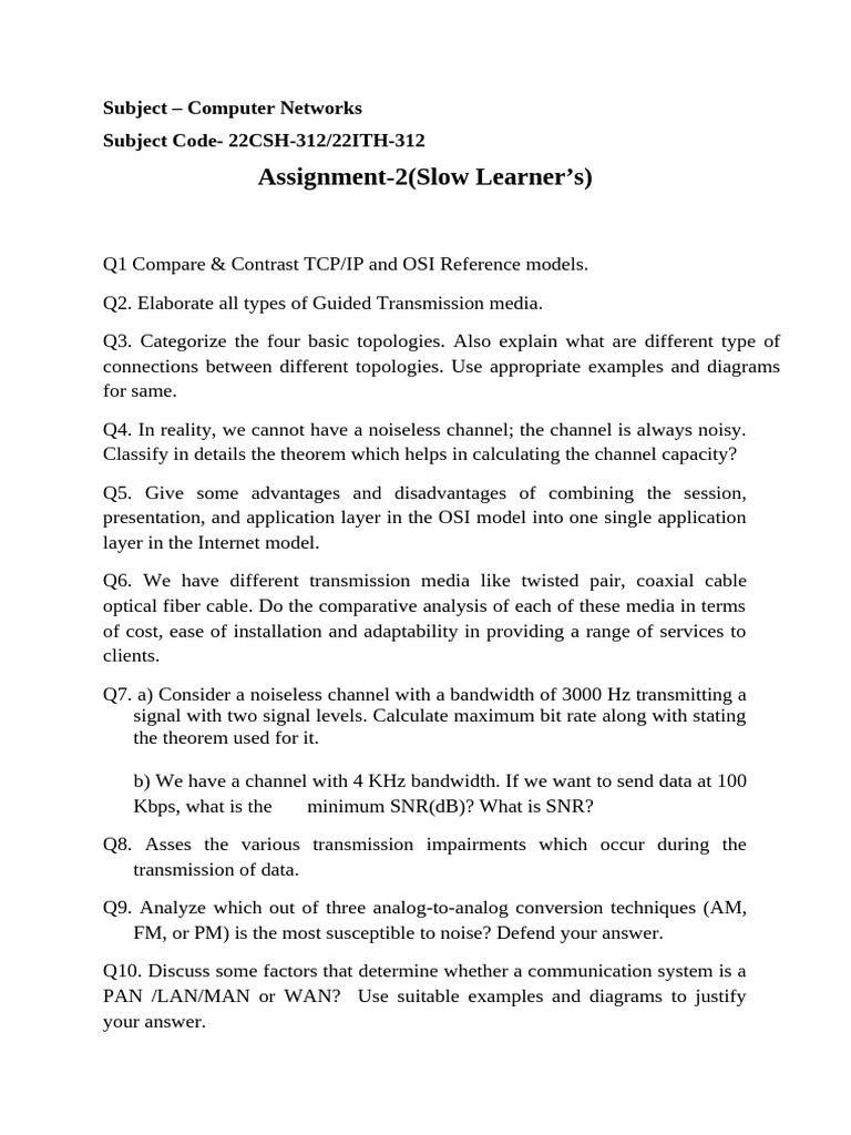 Slow Learner's Assignment2 (MST-1) | PDF | Science & Mathematics