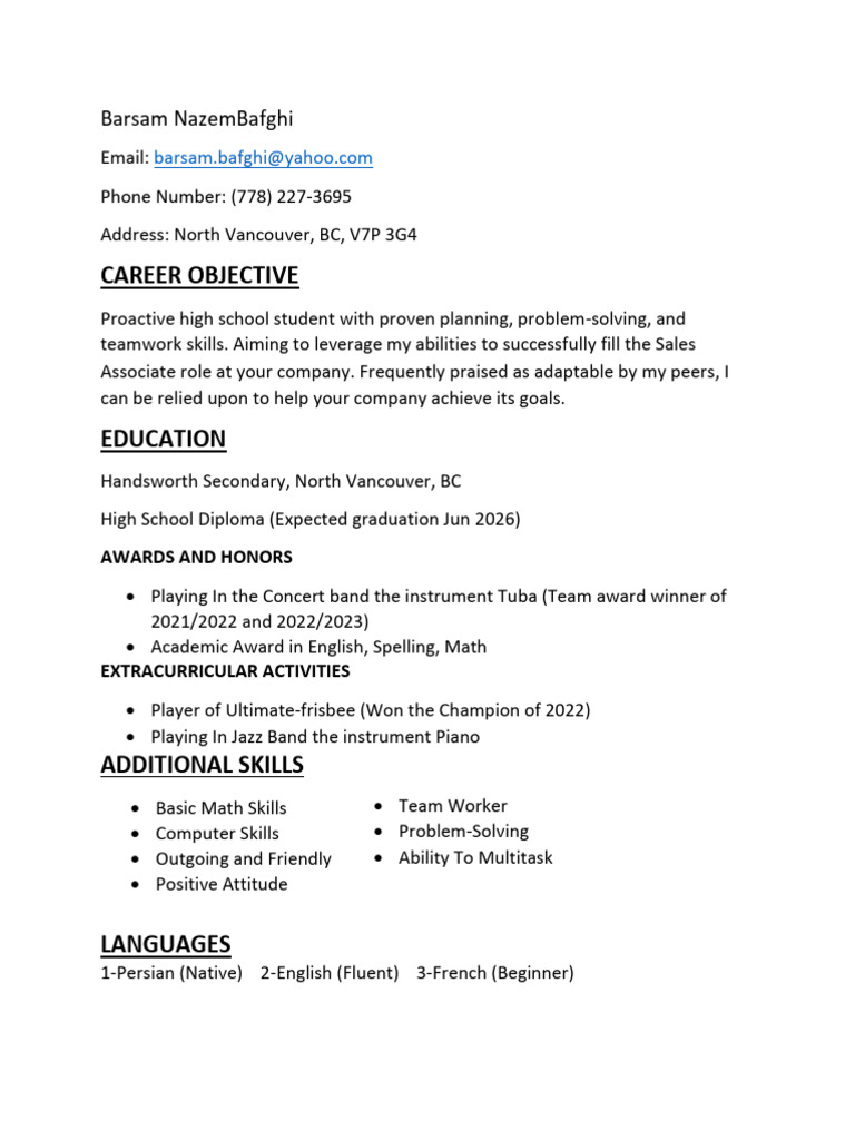 Resume 2023 | PDF