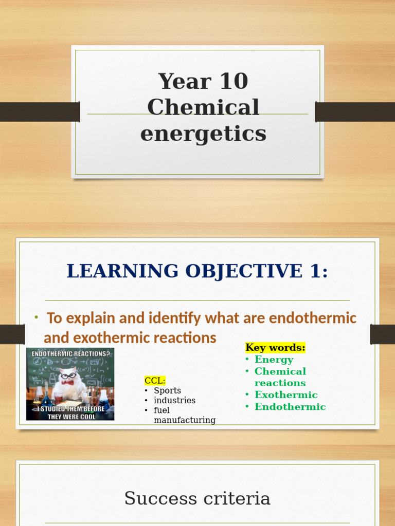 Chemical Energetics - Objectve 1 | PDF