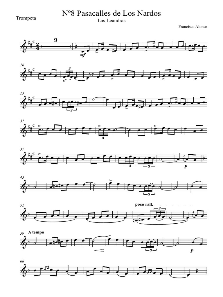 Pasacalles de Los Nardos - Trompeta | PDF