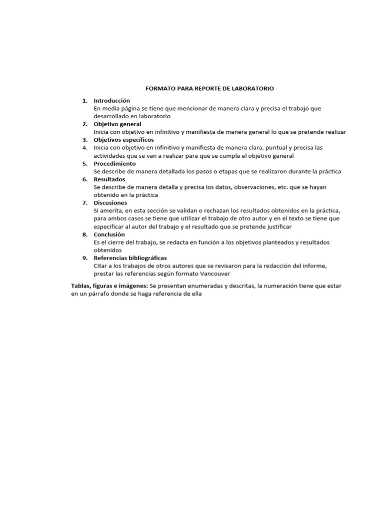 Formato Para Reporte de Laboratorio | PDF Formato Para Reporte de Laboratorio | PDF