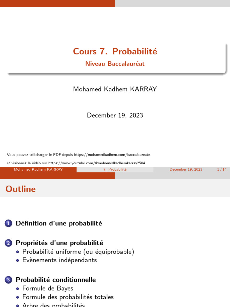 Cours7 Probabilite Bac | PDF