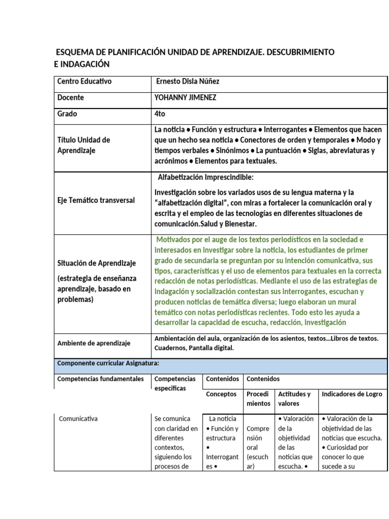 1era unidad 1er grado. | PDF