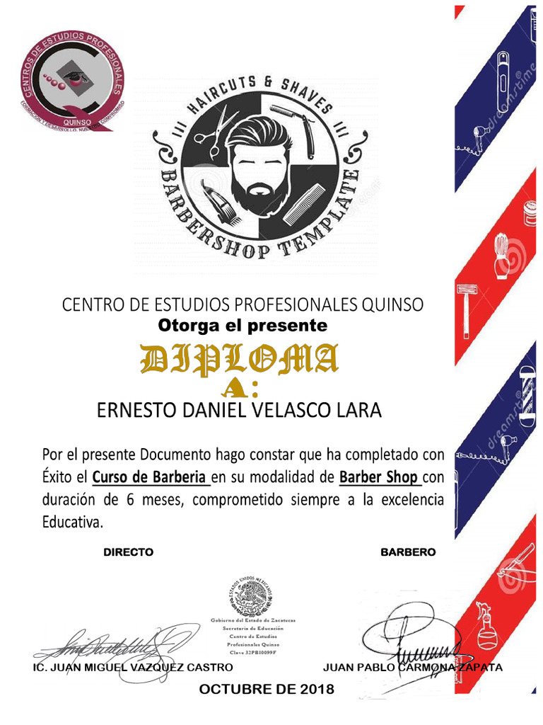 Diploma Barberia | PDF
