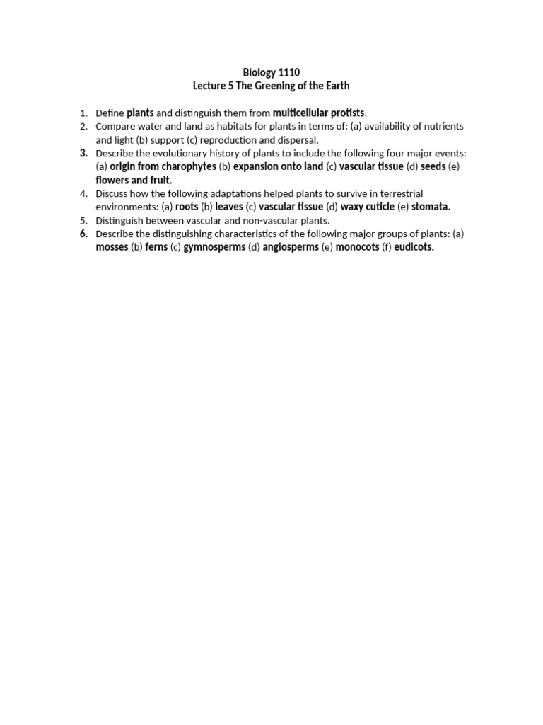 Lecture 5 Study Guide | PDF