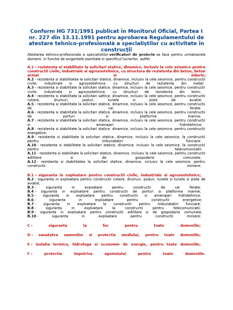 Conform HG 731 | PDF