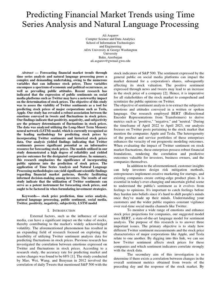 Predicting Financial Market Trends Using | PDF