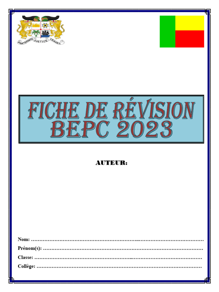 Fiche Revision BEPC | PDF
