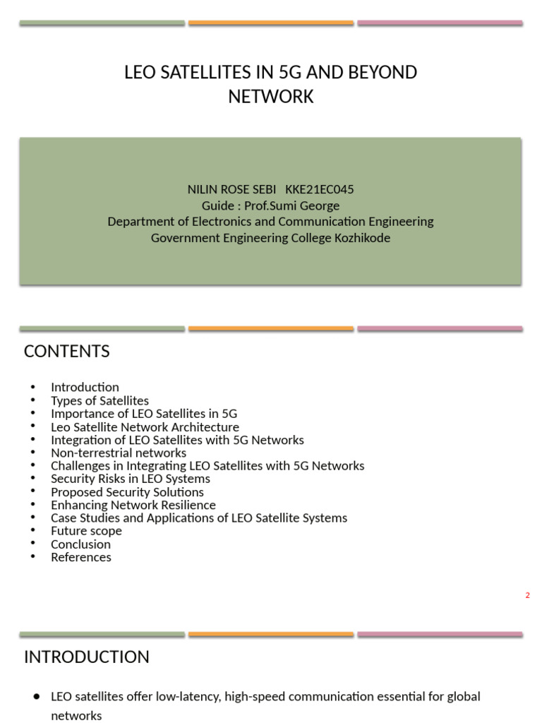 LEO Satellites in 5G and Beyond Network-1 | PDF
