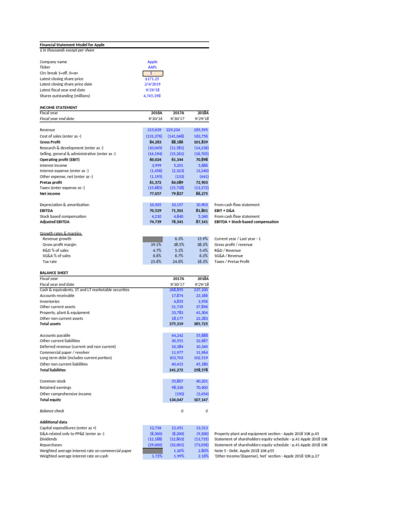 Financial Statement Model Online Walk Through_Practice | PDF