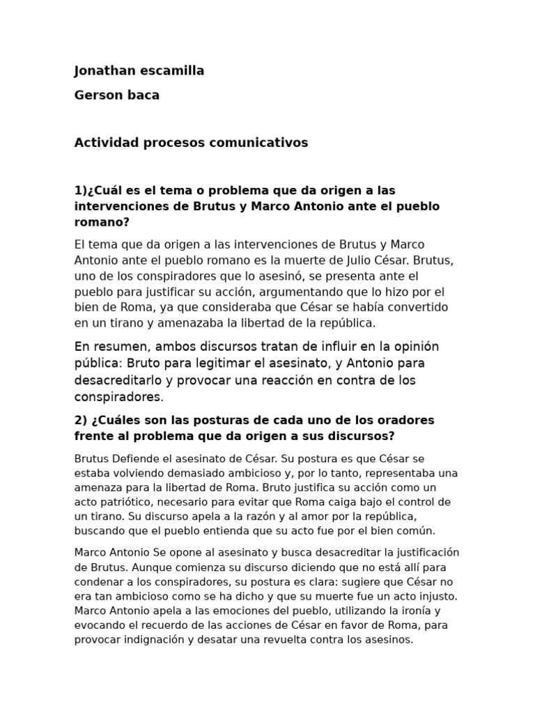 Actividad Procesos Comunicativos | PDF