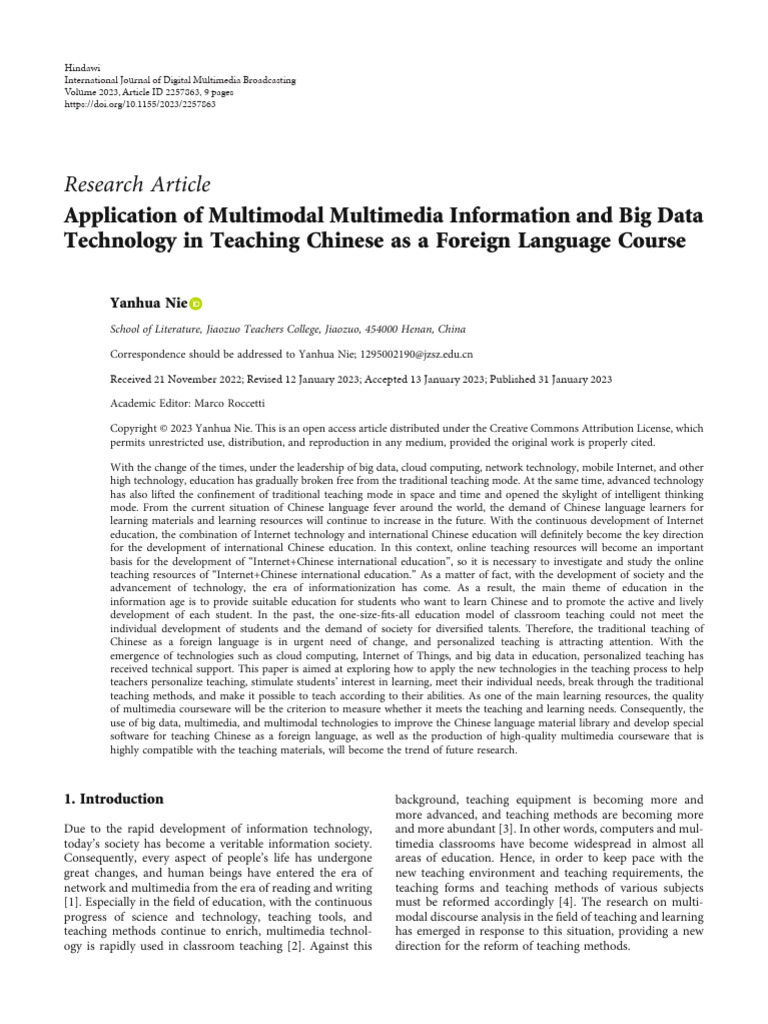 Application of Multimodal Multimedia Information A | PDF