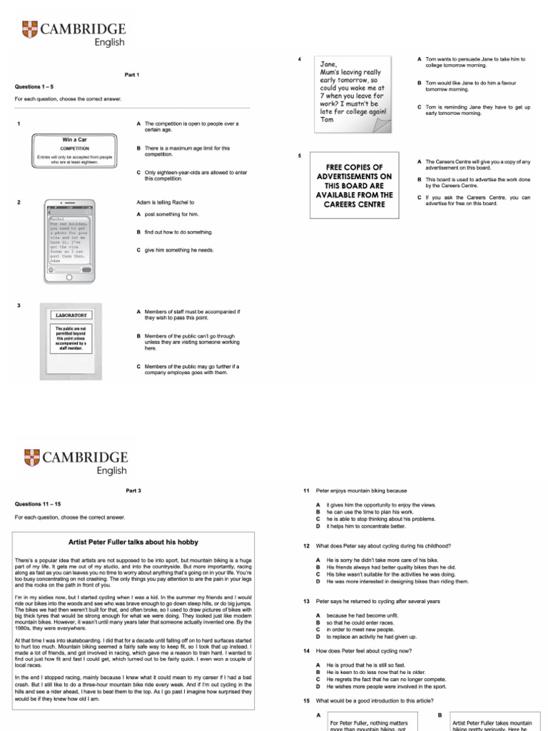 READING, PRACTICE | PDF