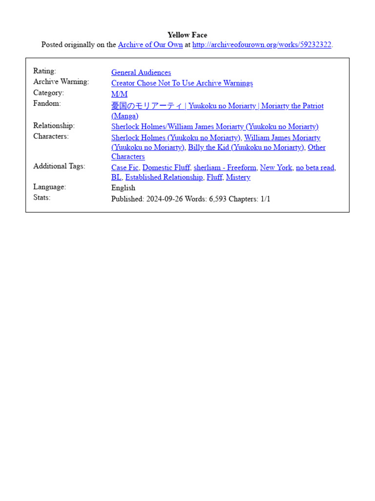 Yellow Face | PDF
