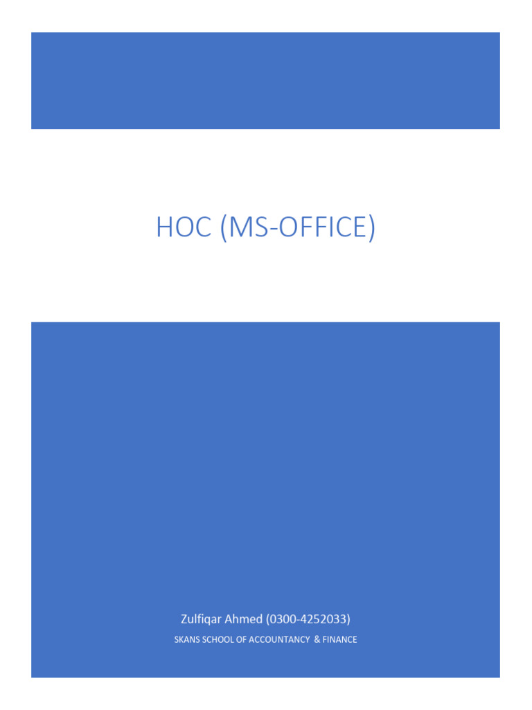 Hoc Ms-Office Notes | PDF