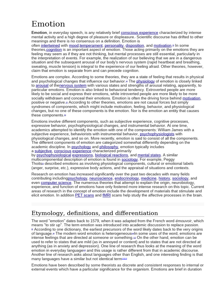 Emotion Theories | PDF