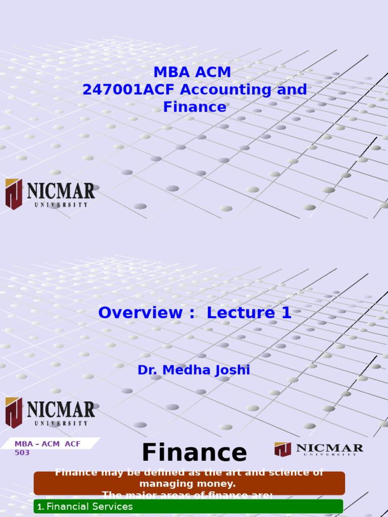 247001ACF Lec - 1n2 Overview of FM | PDF | Capital Structure | Investing