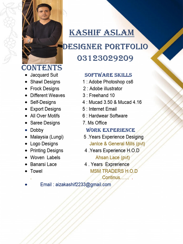 Portfolio KASHIF | PDF | Weaving | Fashion